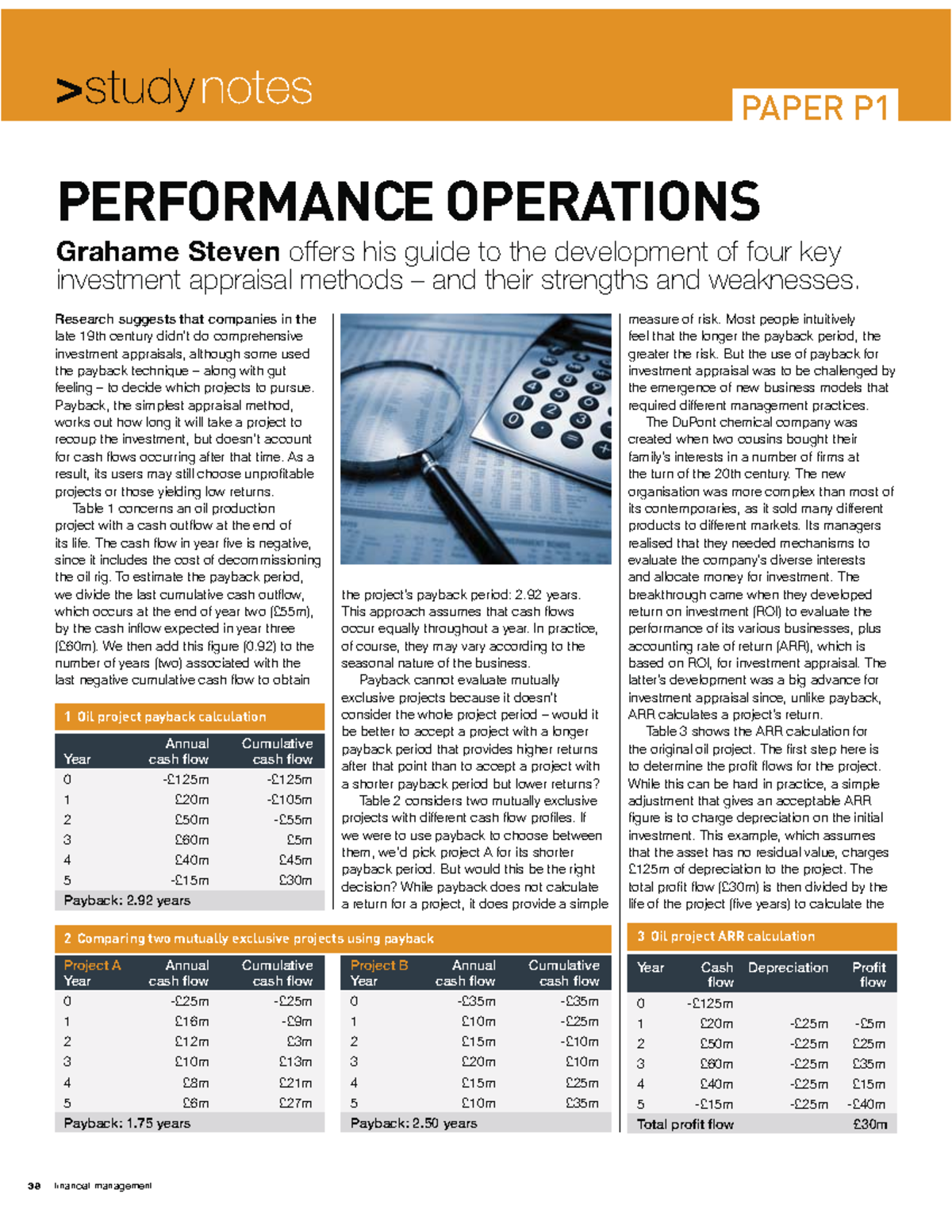P1 investment appraisal methods - 38 financial management >studynotes ...