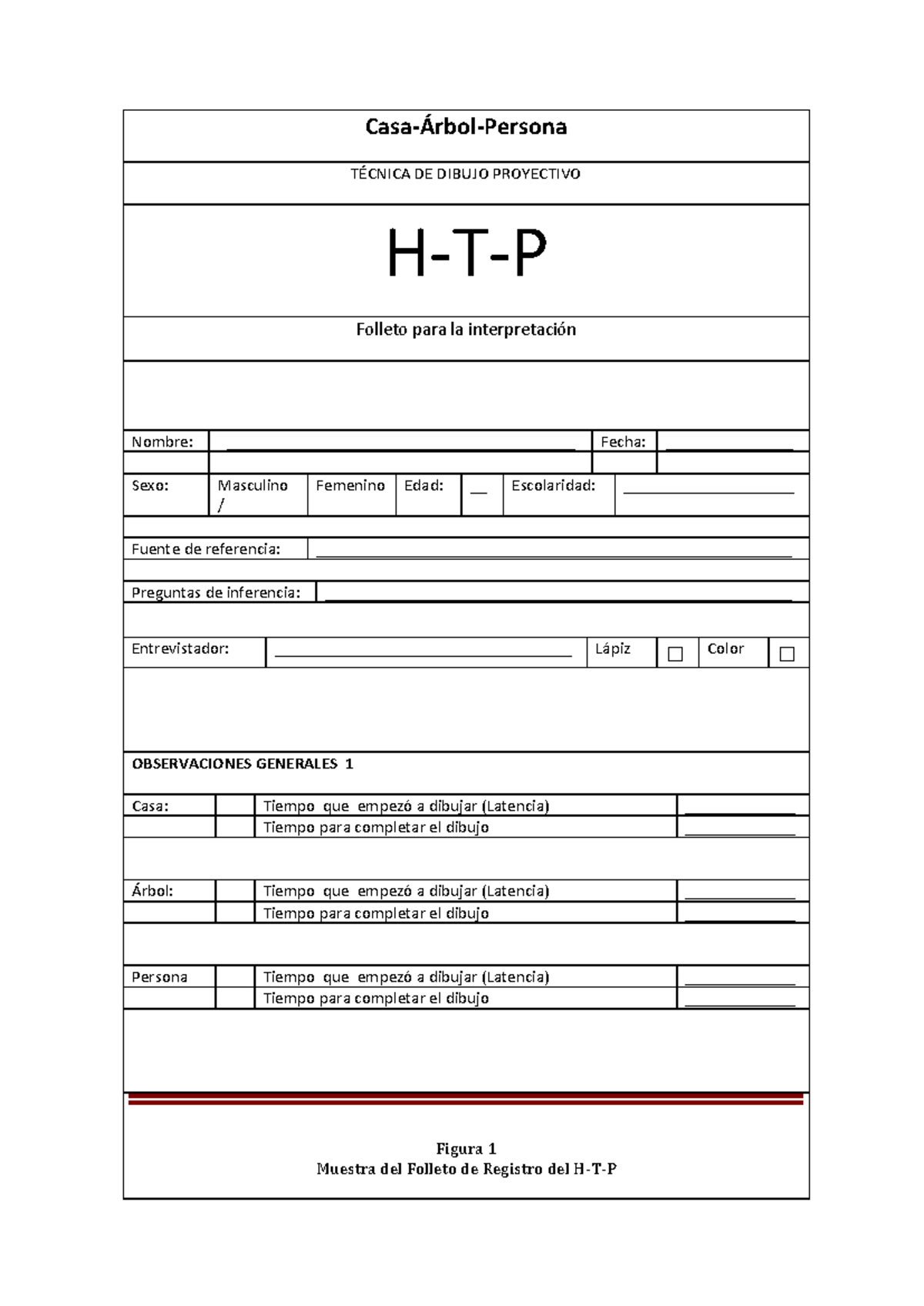 HTP - test HTP - Casa‐Árbol‐Persona TÉCNICA DE DIBUJO PROYECTIVO H‐T‐P ...