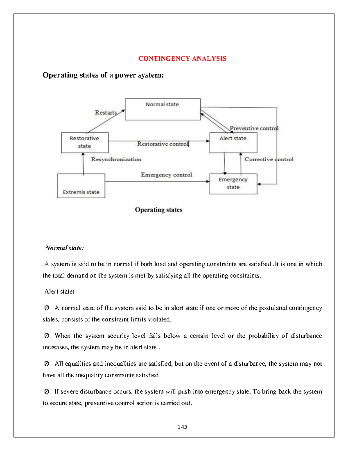 Contingency Analysis - Electrical And Electronics Engineering - UoK - Studocu