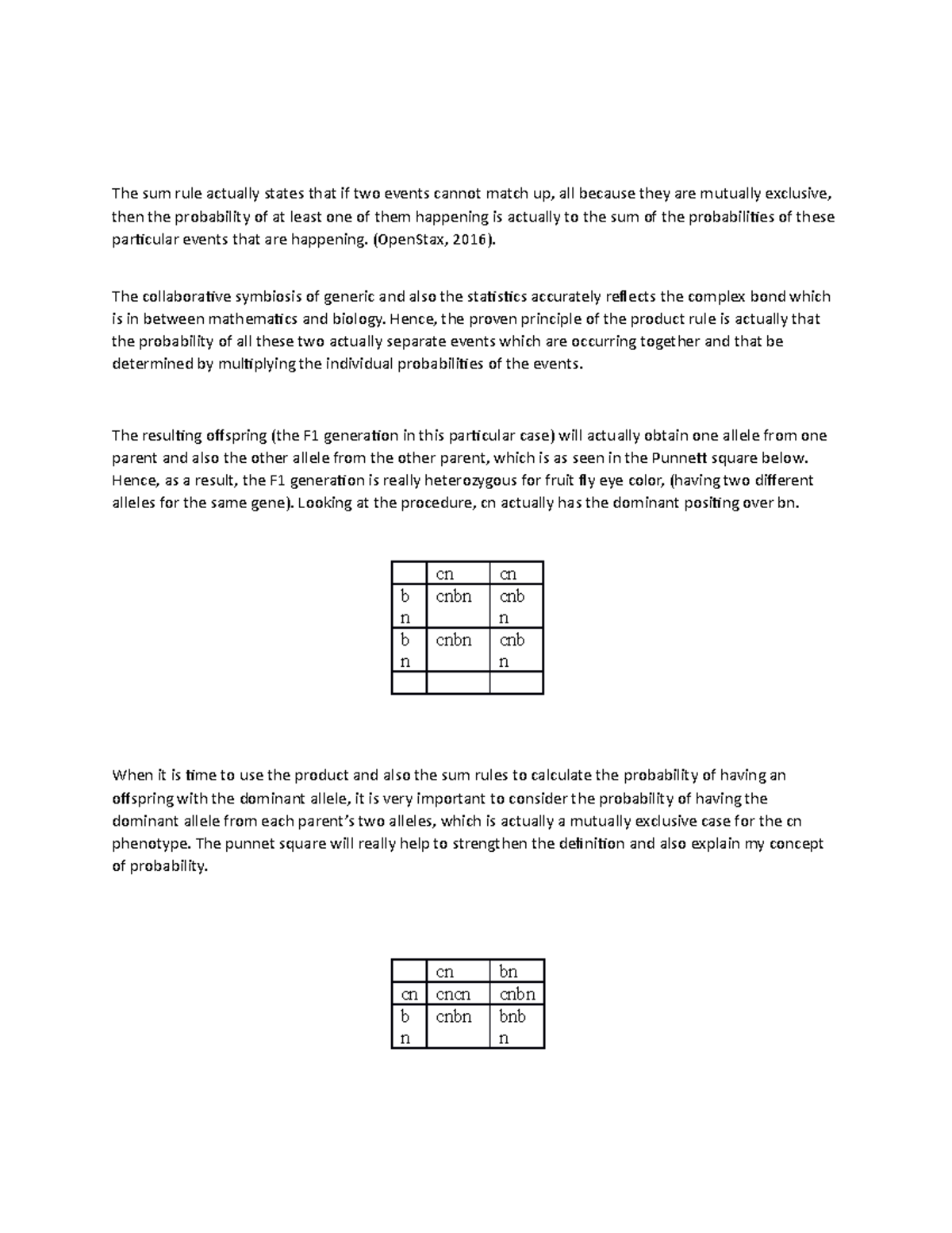 Genetics da1 - The sum rule actually states that if two events cannot ...