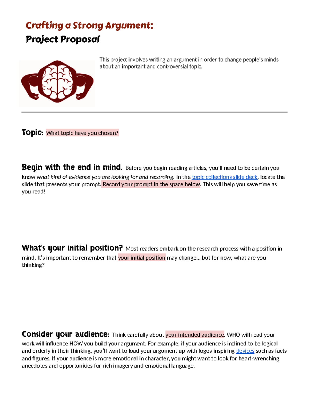 9.6 Summative Proposal - Crafting a Strong Argument: Project Proposal ...