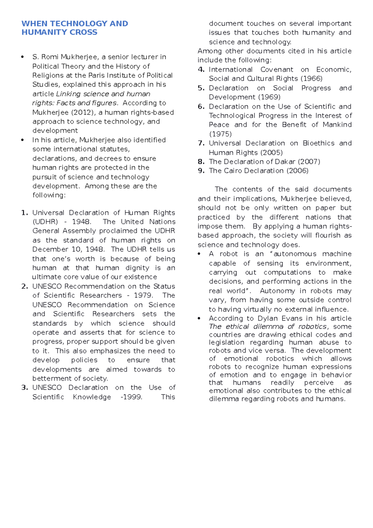 Technology AND Humanity -STS Notes - WHEN TECHNOLOGY AND HUMANITY CROSS ...