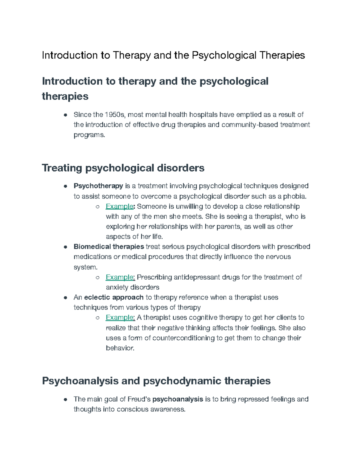 Introduction To Therapy And The Psychological Therapies Introduction