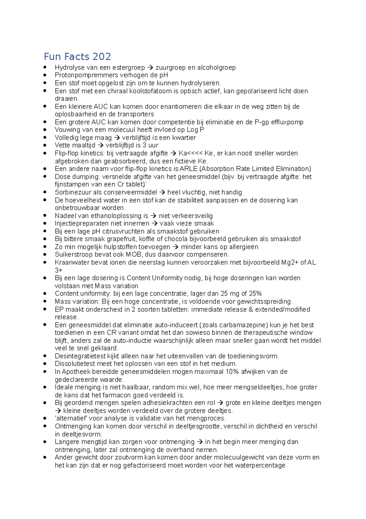 Korte samenvatting 202 - Fun Facts 202 Hydrolyse van een estergroep ...