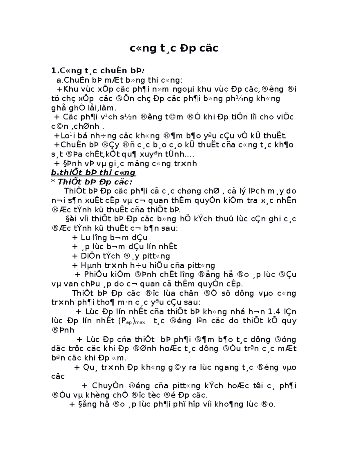 Thi công ép cọc - Thi công ép cọc - c«ng t ̧c Ðp cäc 1«ng t ̧c chuÈn bÞ: aÈn bÞ mÆt b»ng thi c ...
