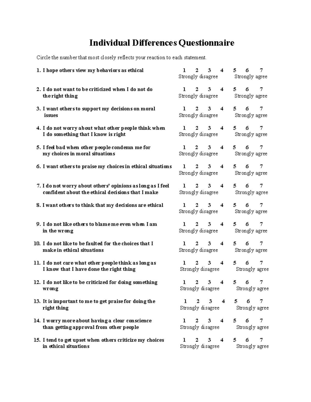 Moral App Scale - soul - Individual Differences Questionnaire Circle ...