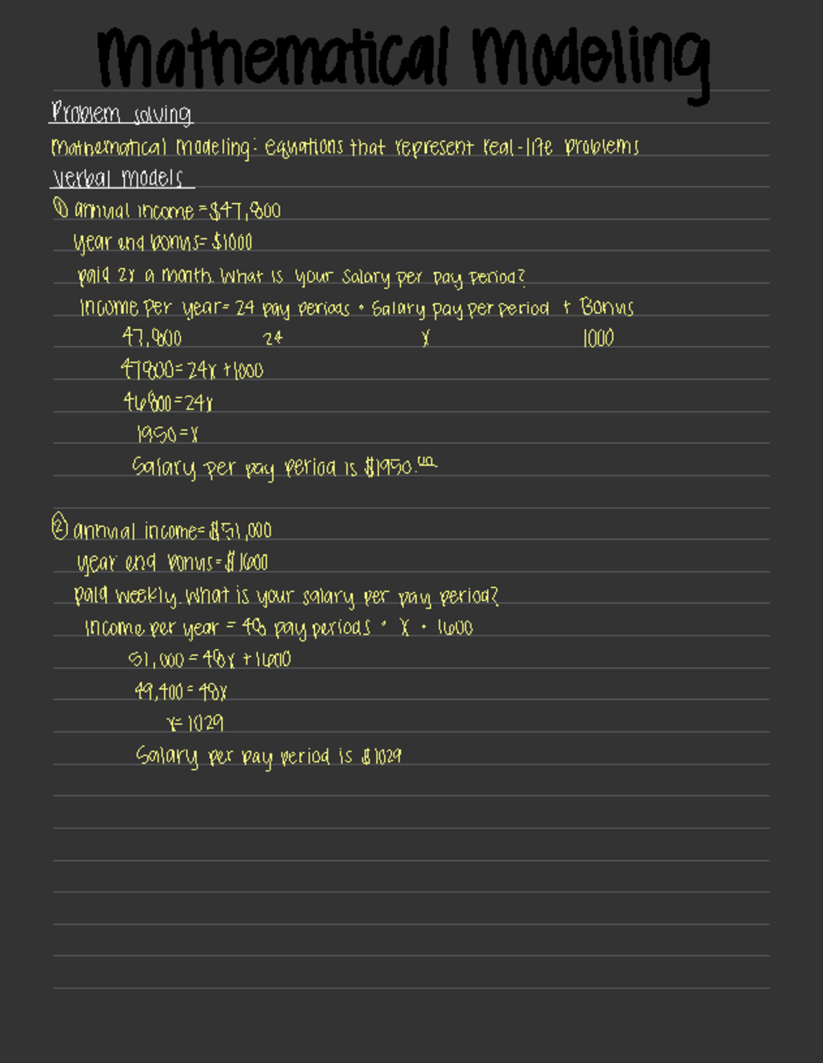 1 - Chapter 1 - Mathematical Modeling ####### Problem solving mathematical ####### modeling ...