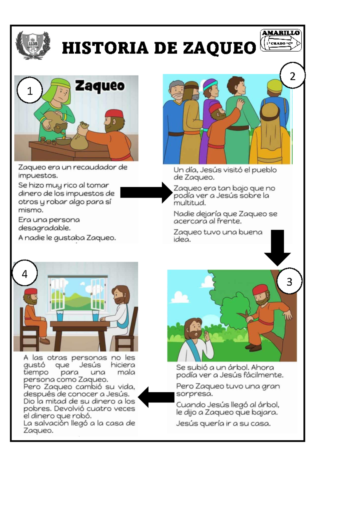 LA Historia DE Zaqueo ficha - Redacción de textos - HISTORIA DE ZAQUEO ...