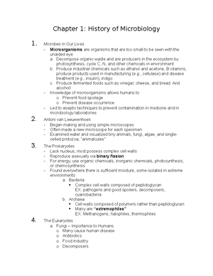 Microbiology Chapter 3 Study Objectives - Chapter 3 Study Objectives Describe four major ...