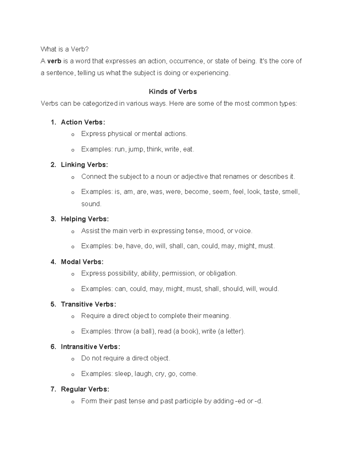 Adverb - What is a Verb? A verb is a word that expresses an action ...