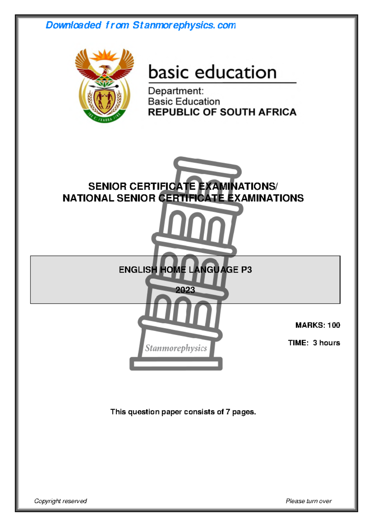 NSC HL English Grade 12 May June 2023 P3 and Memo - SENIOR CERTIFICATE ...