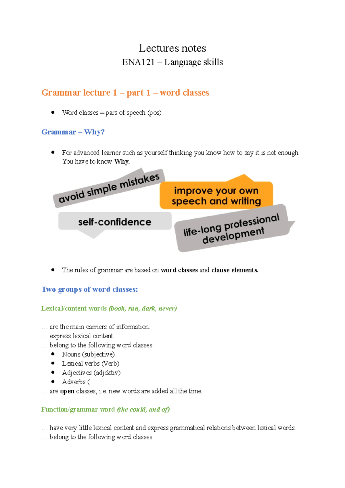 Lectures notes - föreläsningsanteckningar - Lectures notes ENA121 ...