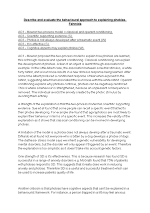 Biological Approach to Explaining OCD Essay - Describe and evaluate the ...