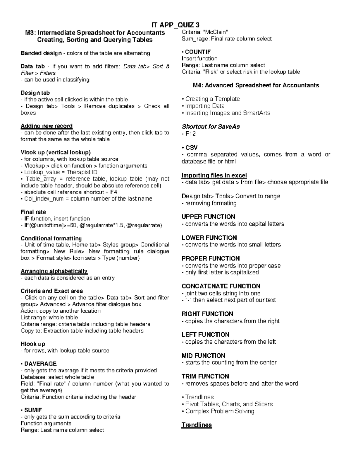 IT APP QUIZ 3 IT Application Notes Information Management - IT APP_QUIZ ...