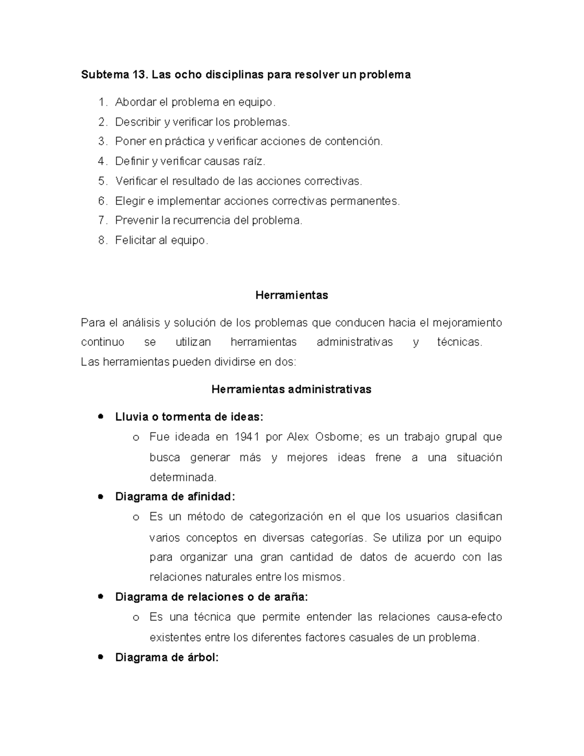 Subtemas 13 y 16 - asasd - Subtema 13. Las ocho disciplinas para ...