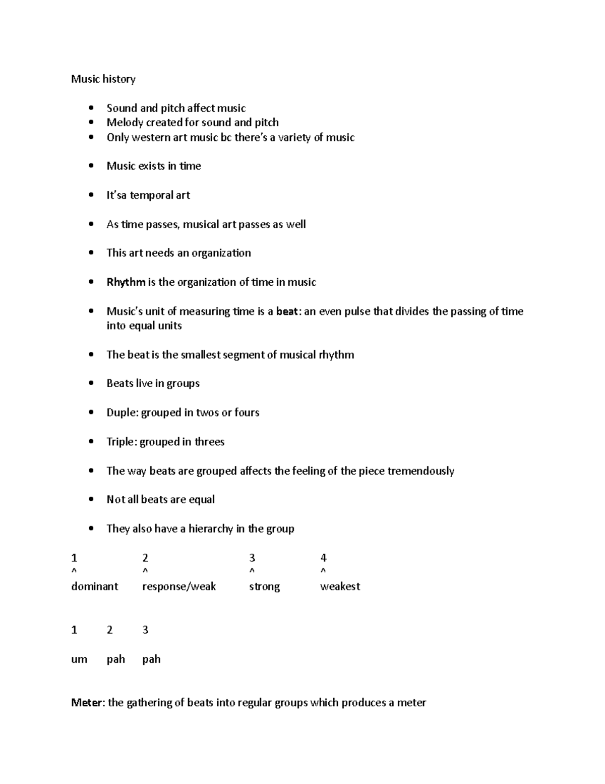 Music history notes - Music history Sound and pitch affect music Melody ...