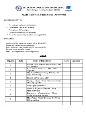 QP (Nov Dec 2022) - Anna university question paper AI 2022 - Artificial ...