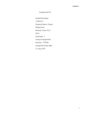 PLS 2601 EXAM 2022 - exam - qwertyuiopasdfghjklzxcvbnmqwertyuiopa - Studocu