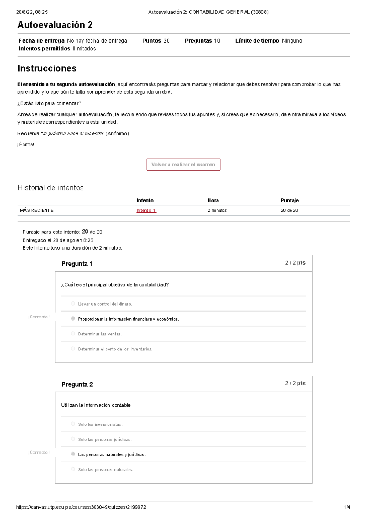 Autoevaluación 2 Contabilidad General (30808) - Autoevaluación 2 Fecha de entrega No hay fecha ...