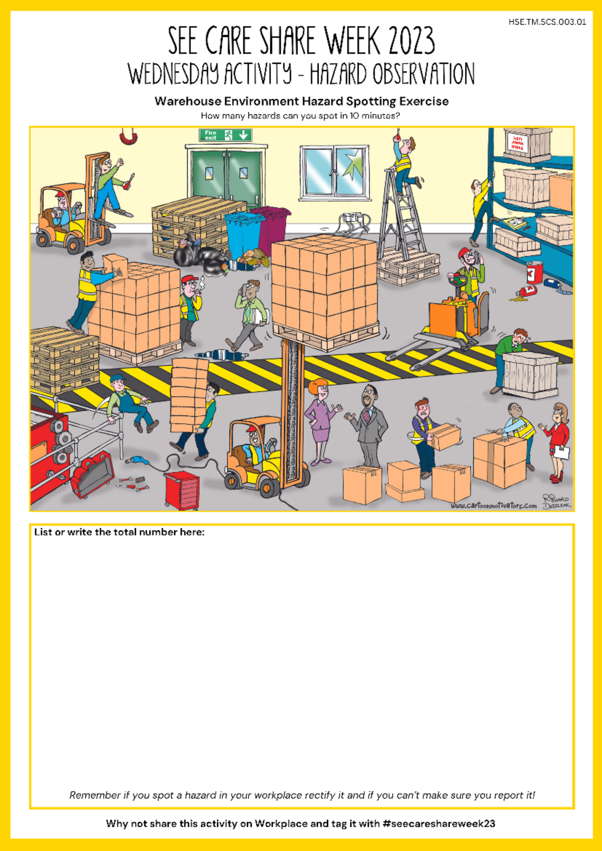 Wednesday activity warehouse hazard spotting worksheet - Electrical ...