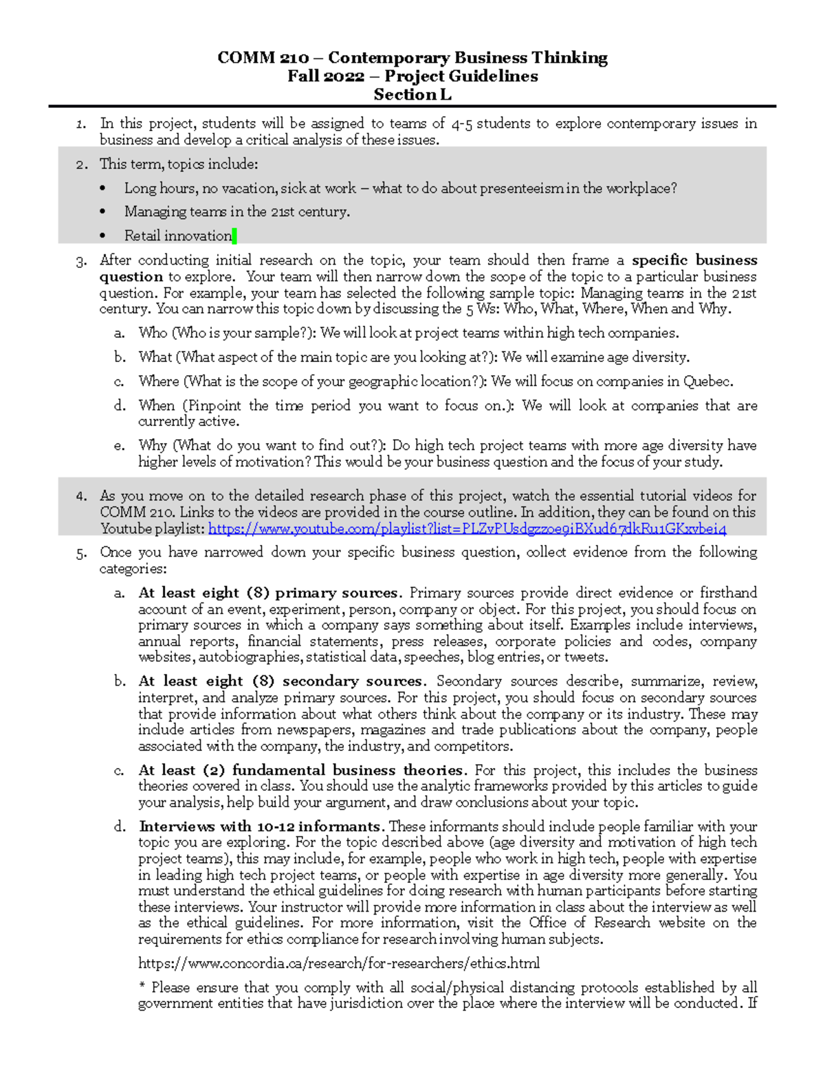COMM 210 Group Project 2022 Section L Fall - COMM 210 – Contemporary ...