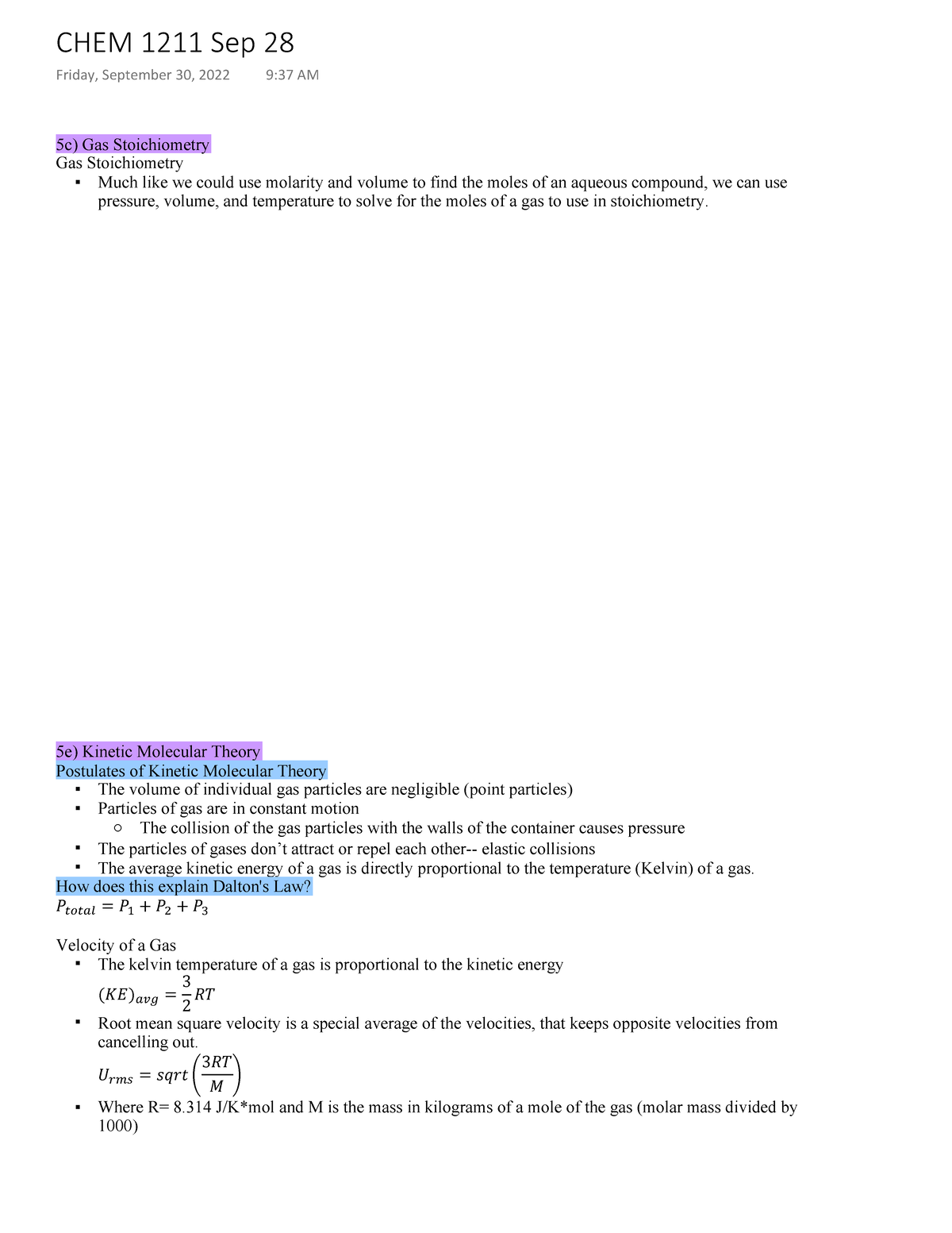 CHEM 1211 Sep 28 - Jessica Jensen - 5c) Gas Stoichiometry Gas ...