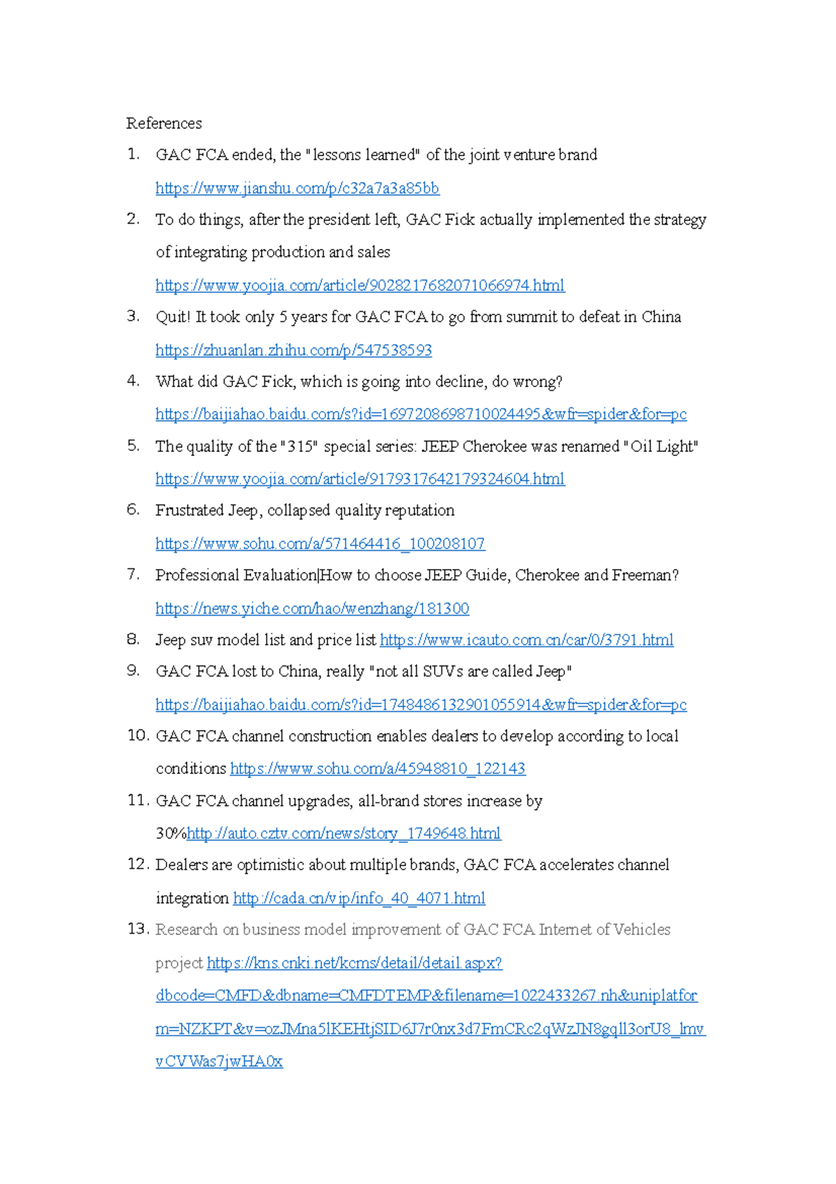 References - GAC FCA ended, the "lessons learned" of the joint venture ...
