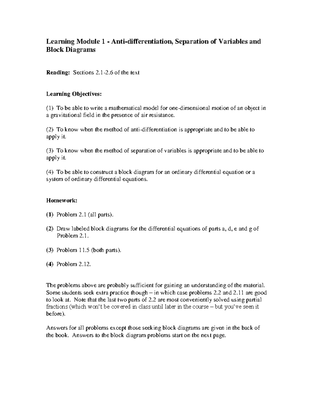 Learning Module 1 - Exercises for quiz 1 - Learning Module 1 - Anti ...