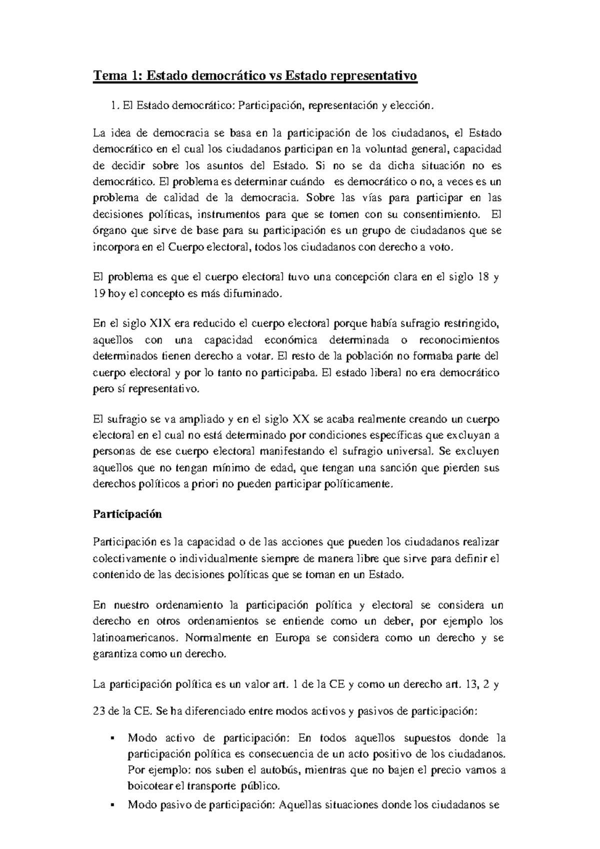 Resumen Tema 1 - Derecho Constitucional - Warning: TT: undefined function: 32 Tema 1: Estado ...