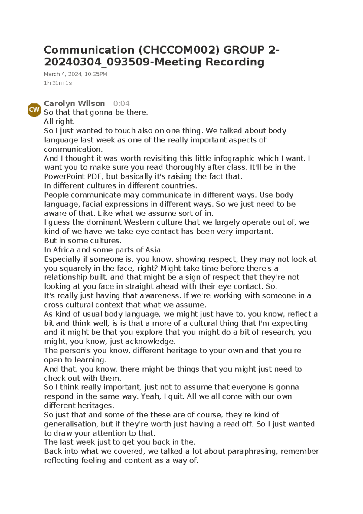 Communication ( Chccom 002) Group 2 - Communication (CHCCOM002) GROUP 2 ...