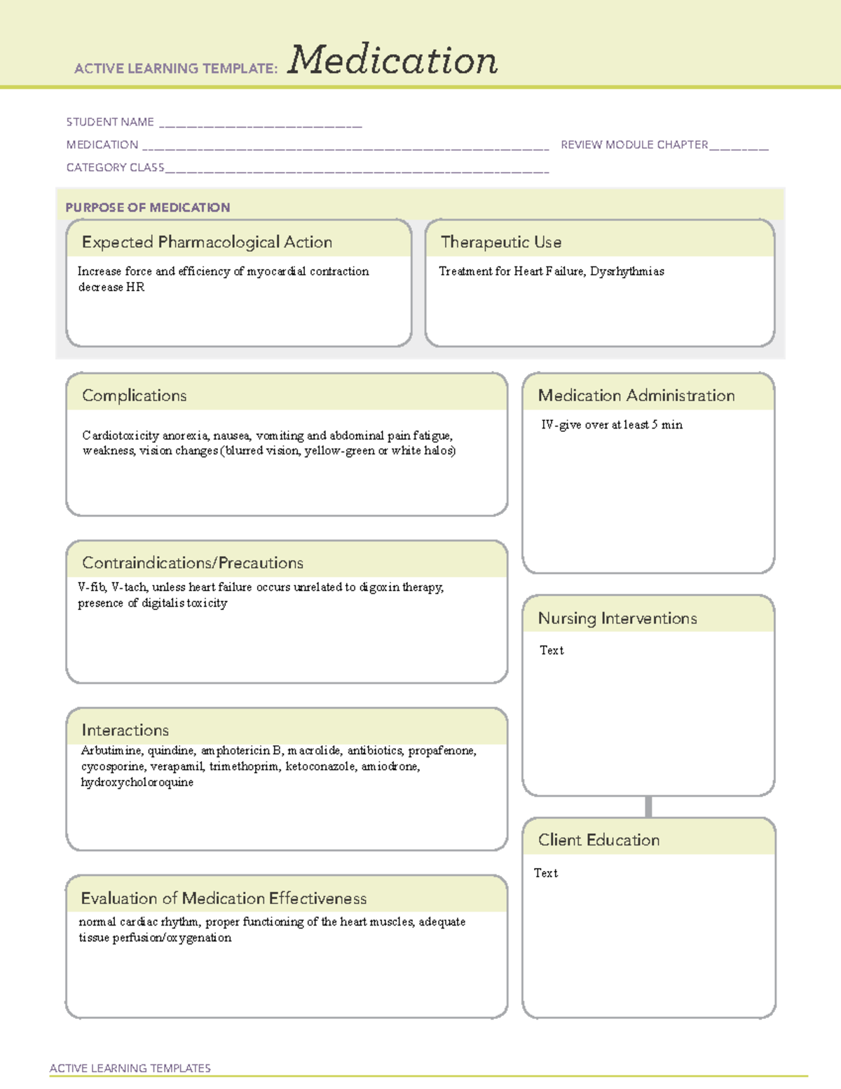 Community Template #4 - ACTIVE LEARNING TEMPLATES Medication STUDENT ...
