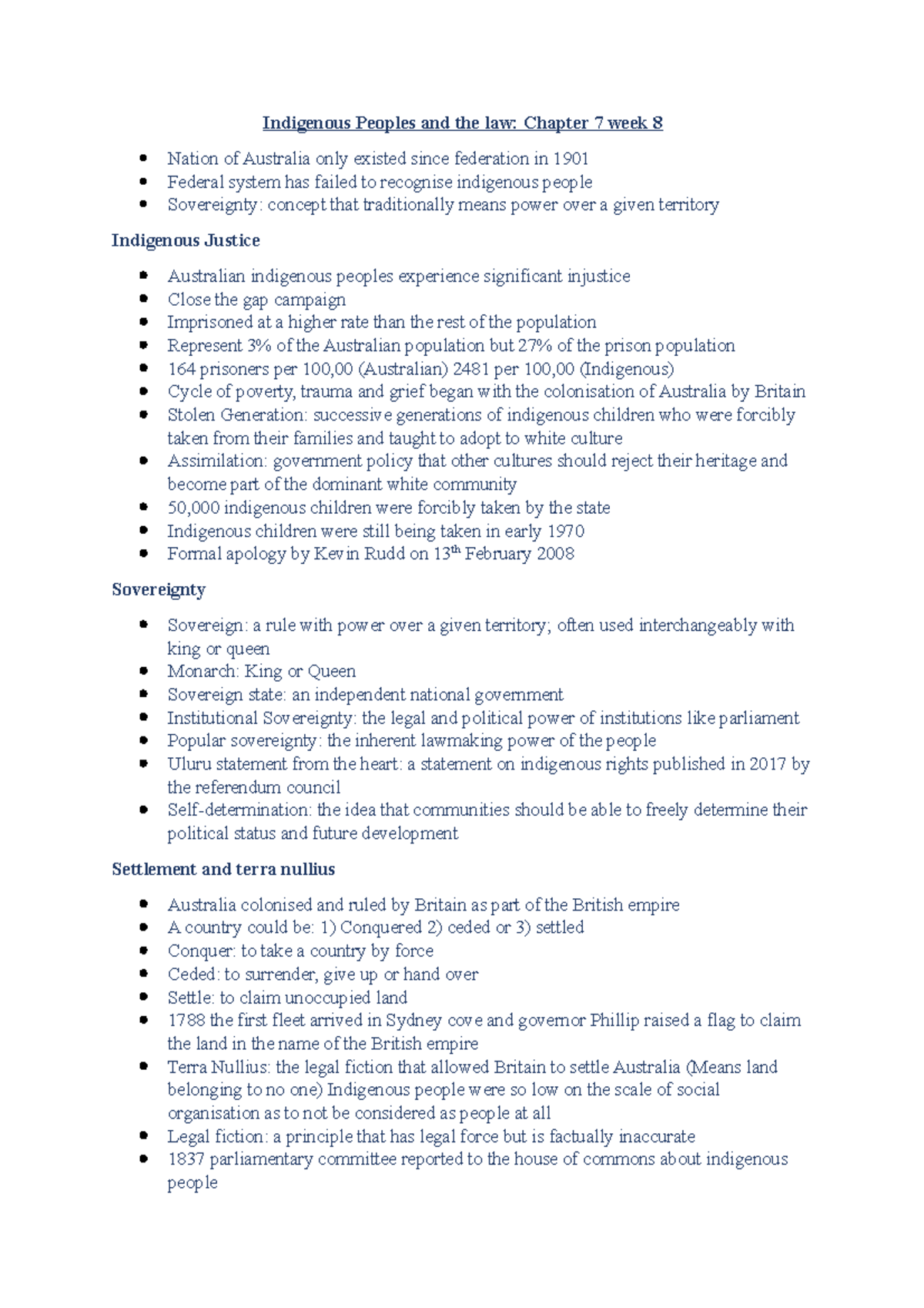 Chapter 7 Indigenous - Indigenous Peoples and the law: Chapter 7 week 8 ...