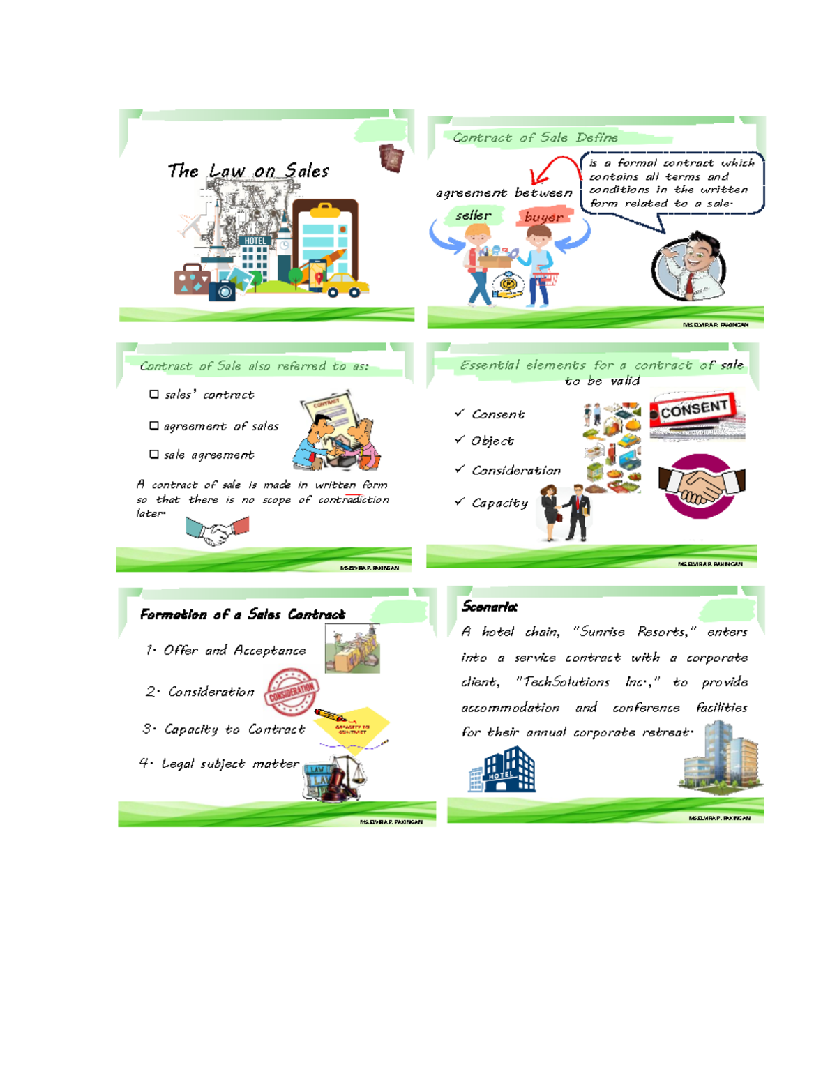 LAW on Sales - Legal Aspects In Hospitality Industry - Studocu