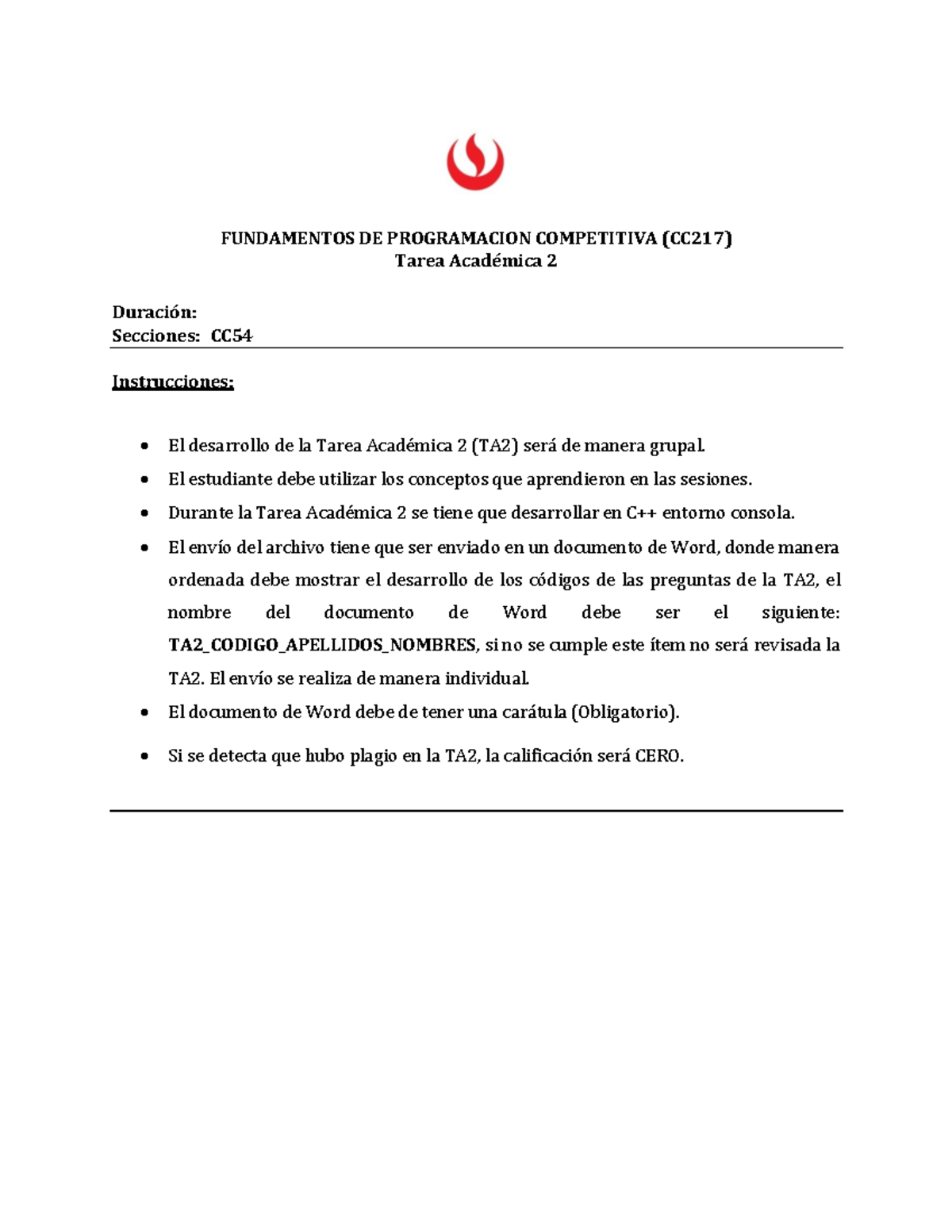 TA2 - CC54 - Fundamento de Programación Competitiva - FUNDAMENTOS DE ...