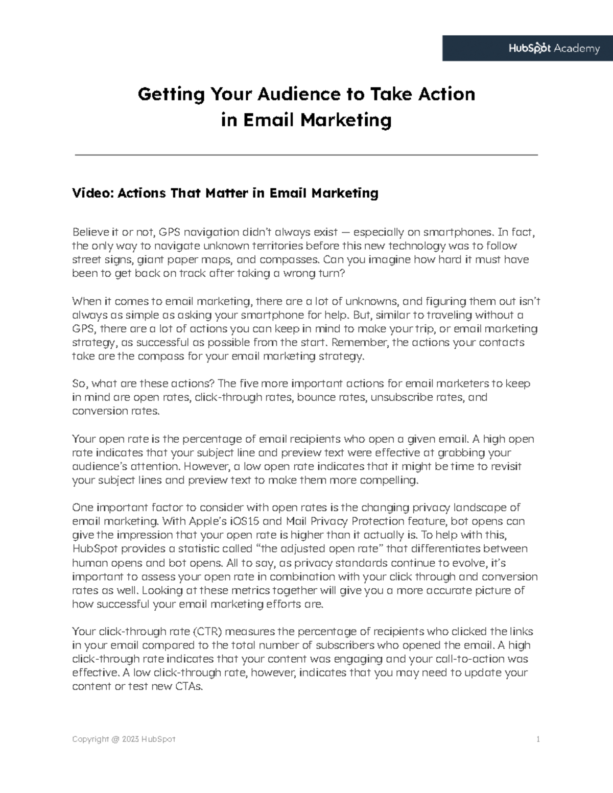 Transcript Getting Your Audience to Take Action in Email Marketing EN ...