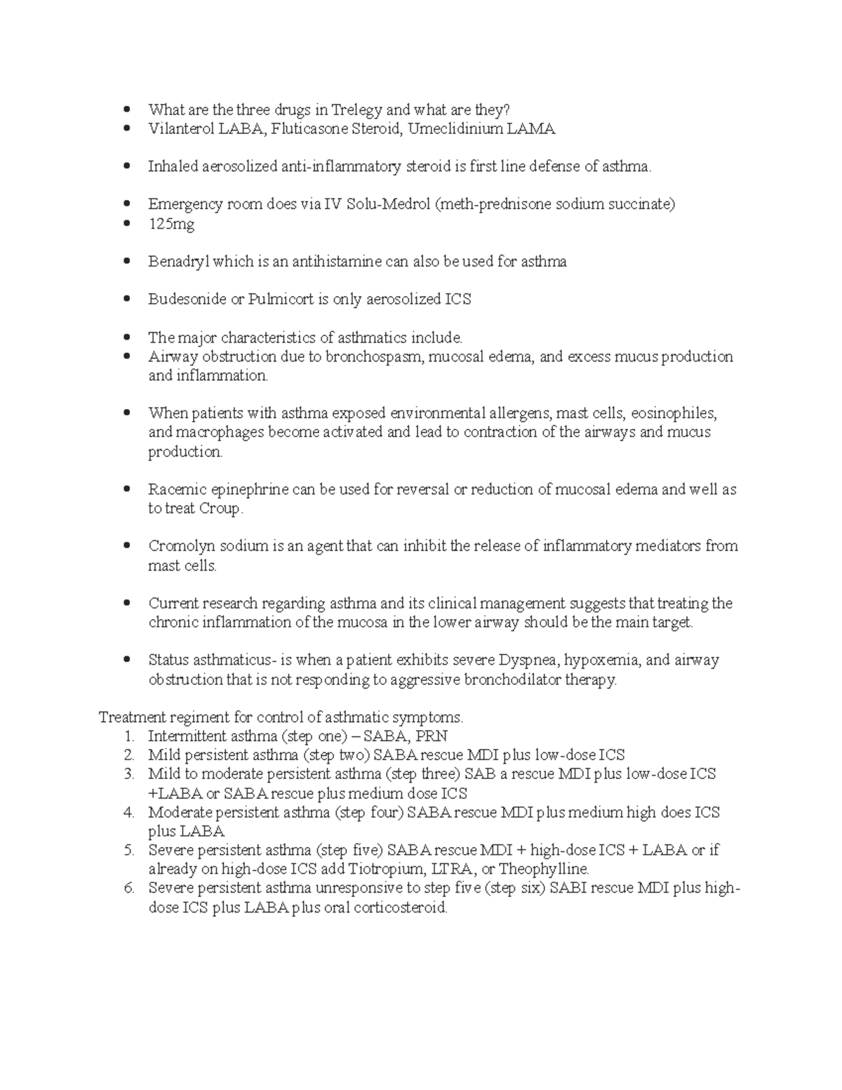 Quiz:exam study guide - What are the three drugs in Trelegy and what ...