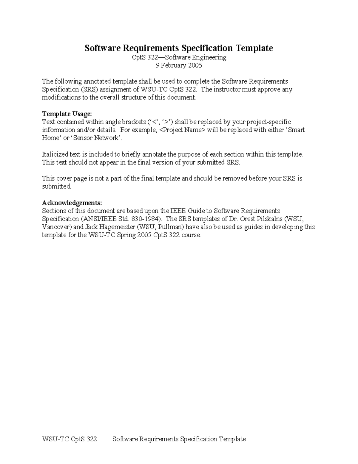 Sample SRS Template 1 - WSU-TC CptS 322 Software Requirements ...