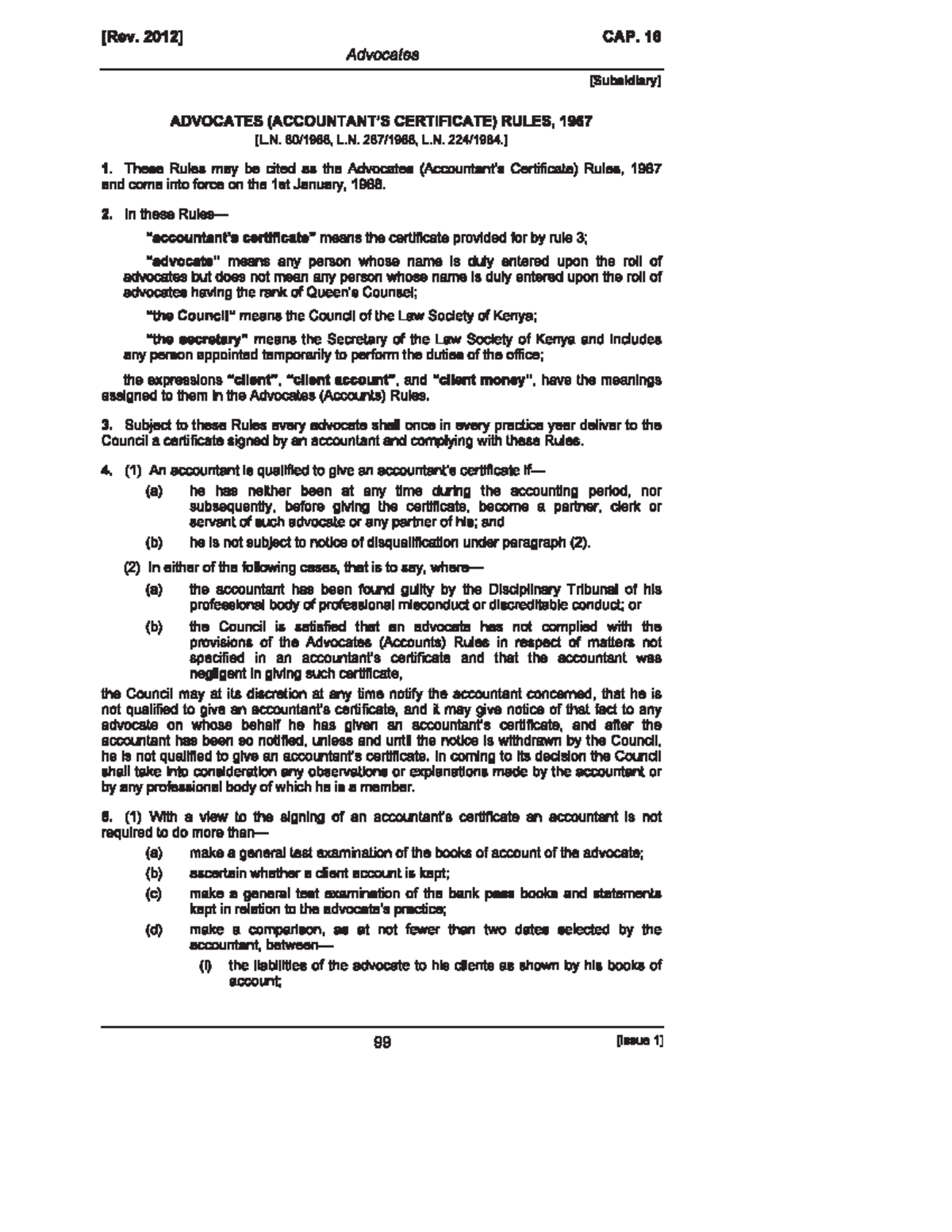 Adv Accountant certificate rules - Law - Studocu