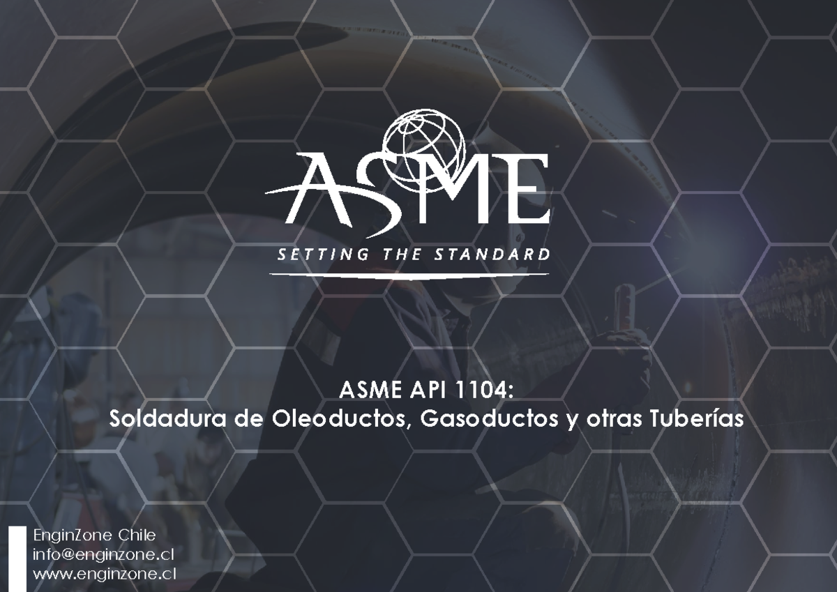 Ficha Técnica ASME API 1104 Soldadura de Oleoductos Gasoductos y otras ...