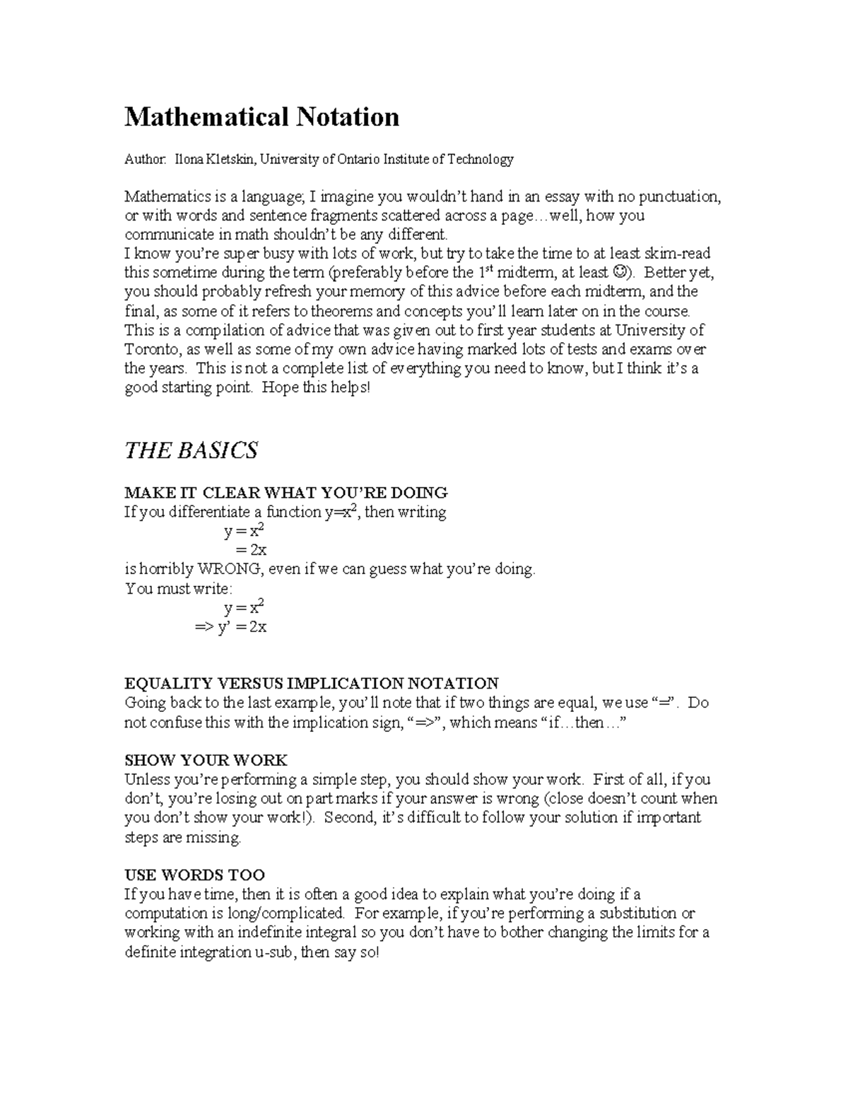 Notation Guide Calc II - Mathematical Notation Author: Ilona Kletskin ...