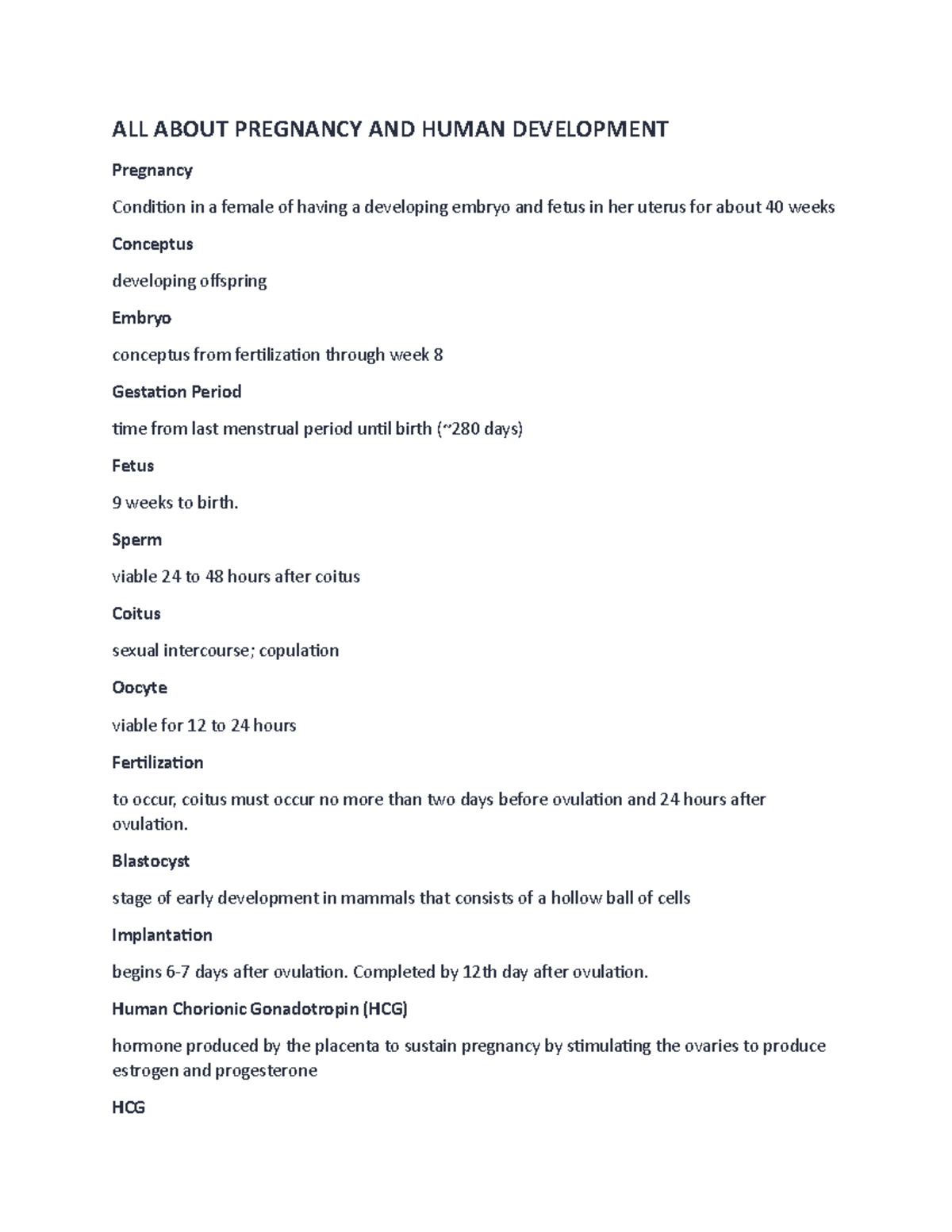 ALL About Pregnancy AND Human Development - ALL ABOUT PREGNANCY AND ...