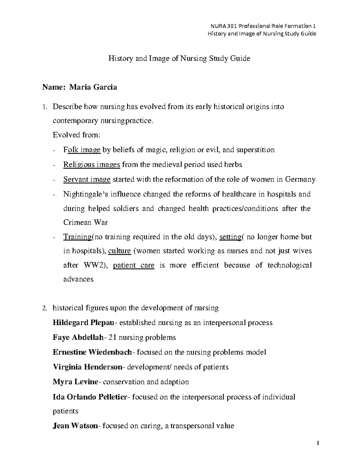 History and Image of nursing study guide Module 2 - History and Image ...