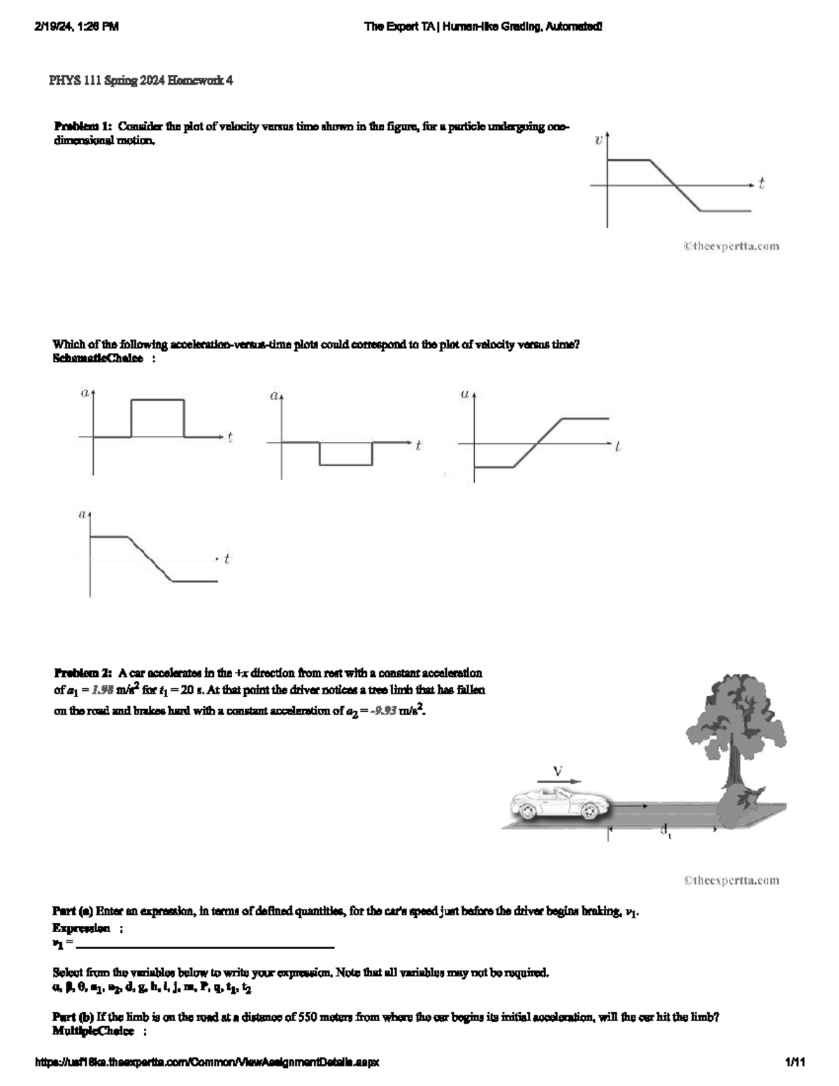 Physics HW 04 - Practice - PHYS 111 - Studocu