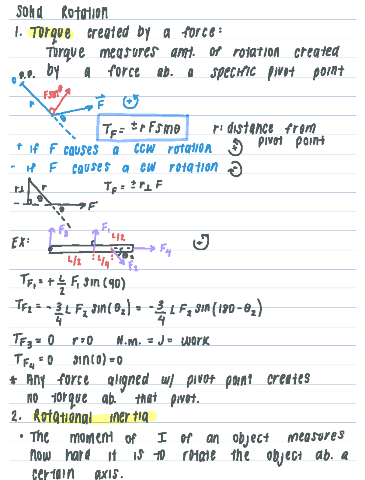 Rotational motion Mar 18, 2019 - Solid Rotation 1 Torque created by a ...