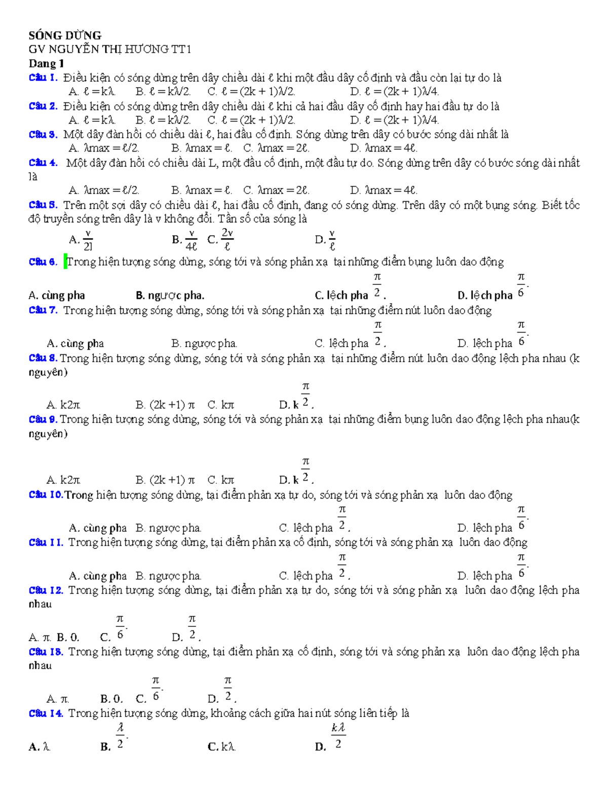 SOẠN song dừng Copy - 10 yuffgufugyftufuyf*yuyfyg - SÓNG DỪNG GV NGUYỄN THỊ HƯƠNG TT Dang 1 C‚u ...