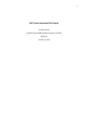 D221 Task 1 final revision - D221 Practice Improvement Plan Proposal ...