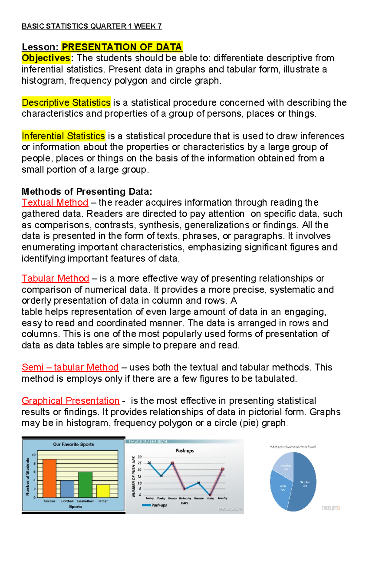 BSQ1W7 - Basic Statistics Lesson for Grade 7 STE Curriculum Students ...