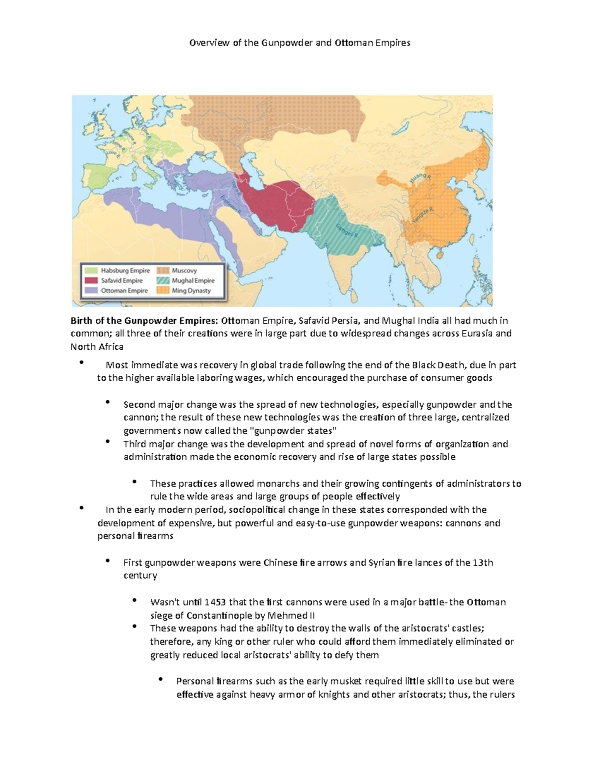 Overview of Gunpowder and Ottoman Empires - Birth of the Gunpowder ...