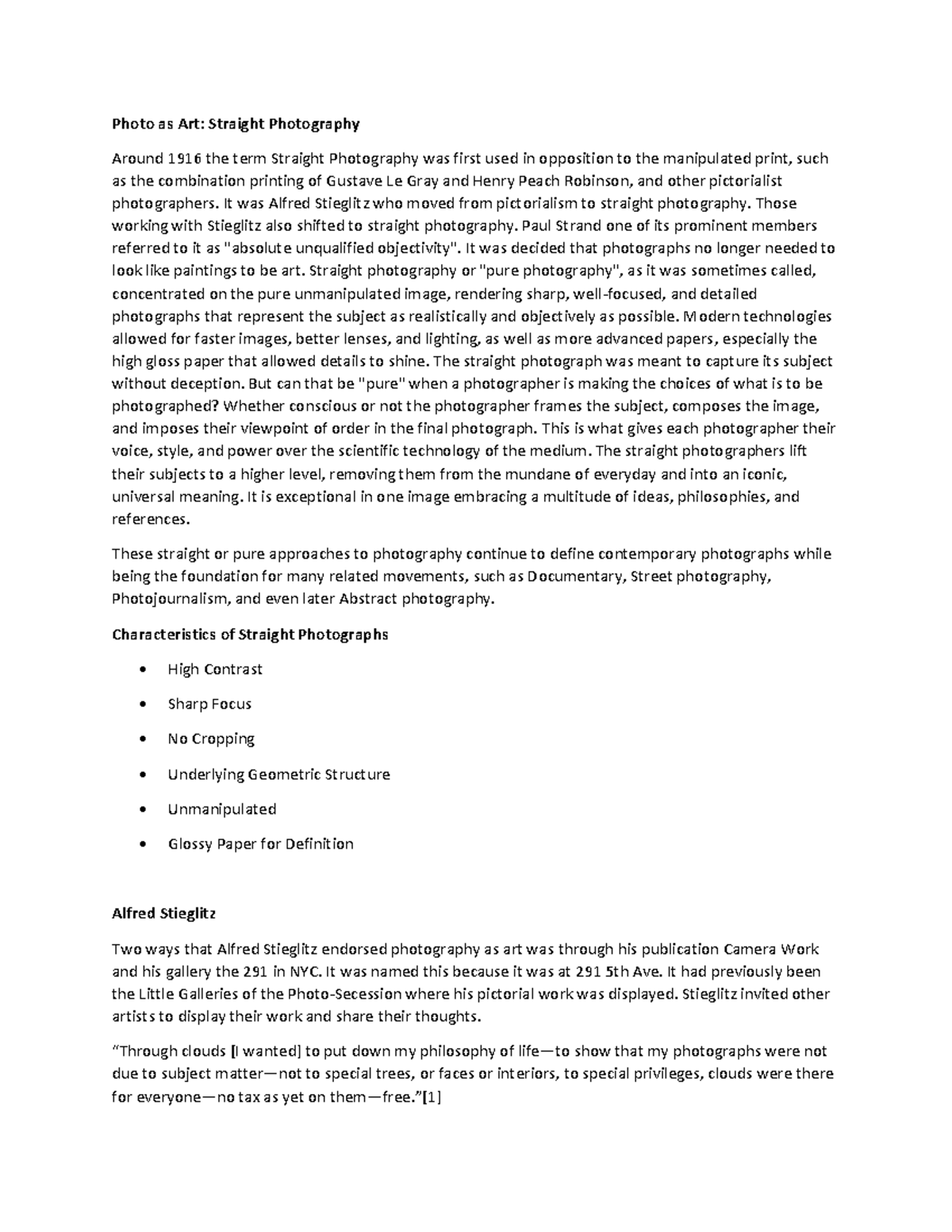 Straight Photography - It was Alfred Stieglitz who moved from ...