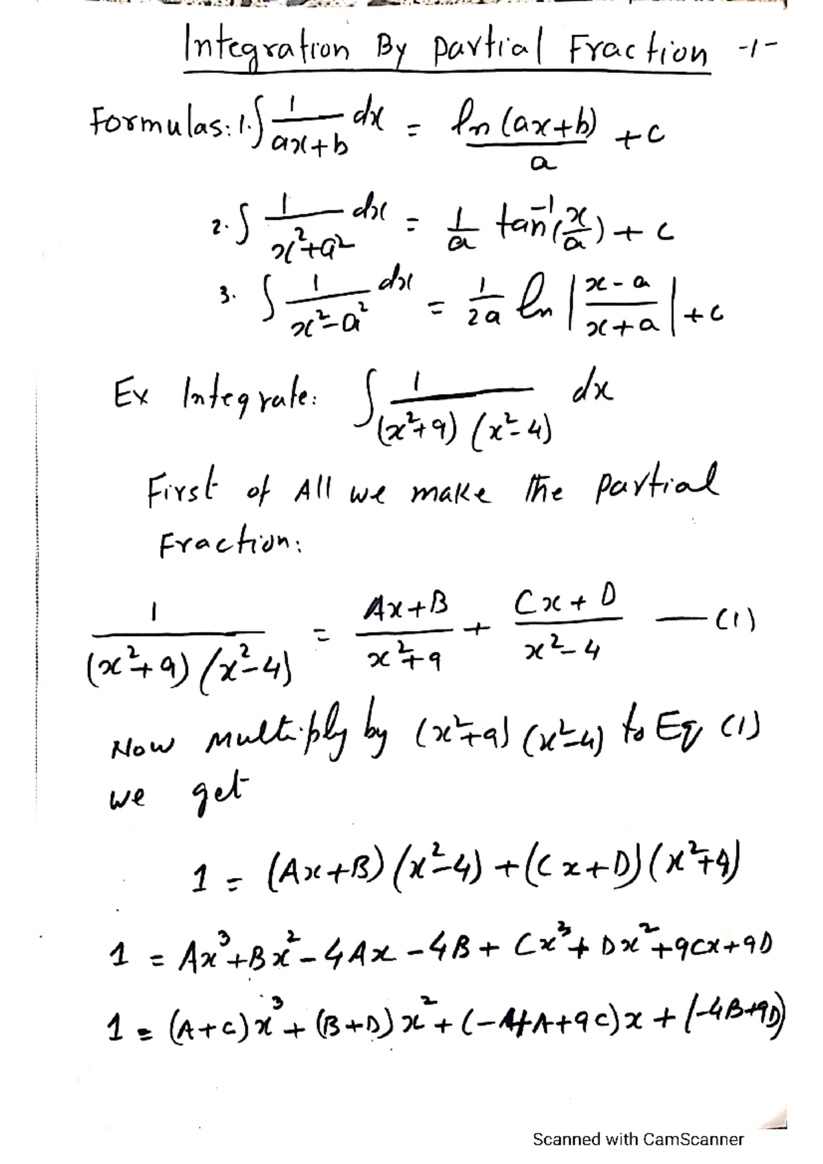Lecture-13 Integration by Partial Fraction - Calc 1500 - Studocu